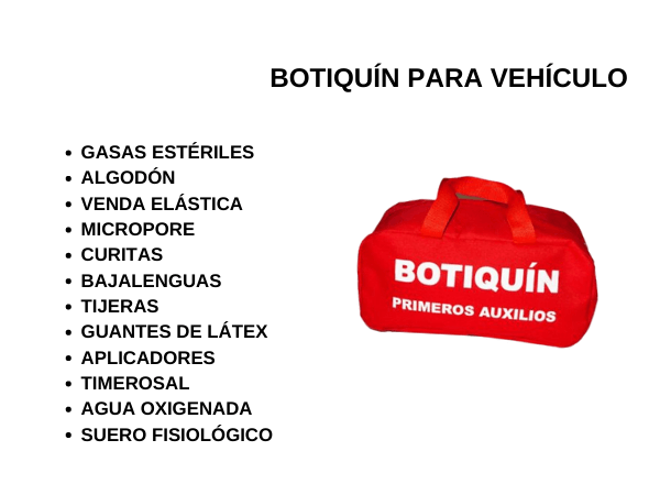 Botiquín para vehículo - Estrada y asociados global services